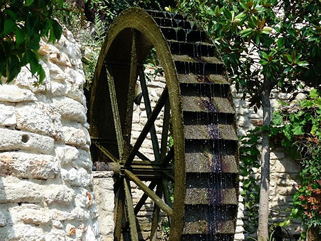 A Water Wheel at the Summer Palace of Queen Marie of Romania in Balchik ...