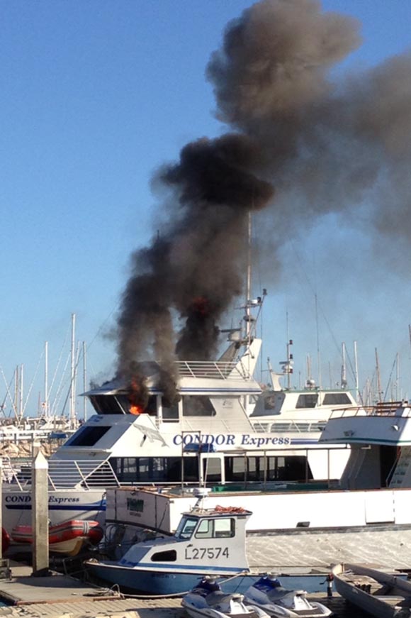 Condor Express Burns at Dock in Santa Barbara Harbor | Media | Noozhawk