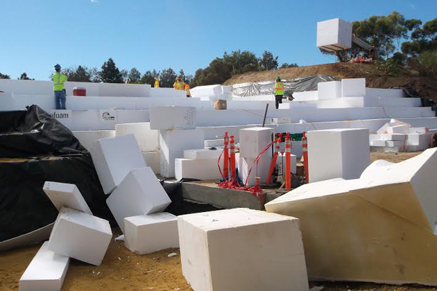 Caltrans Using Blocks of Polystyrene for Freeway Offramp Support in ...