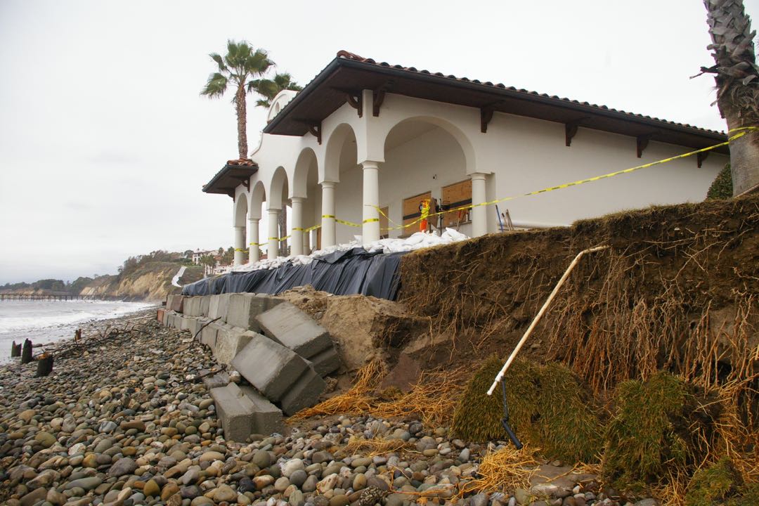 Winter Storm Waves Cutting It Close at Beach House at Bacara Resort ...