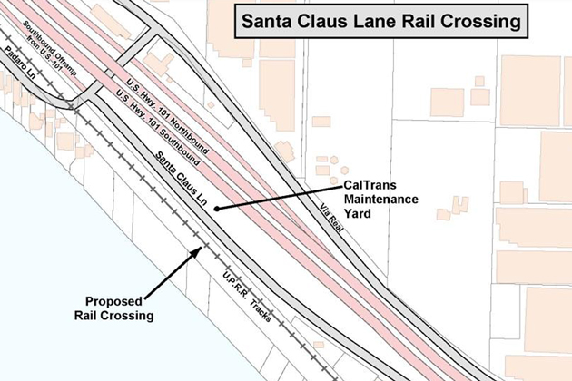 Railroad-Crossing Project Would Limit Beach Access at Santa Claus Lane ...