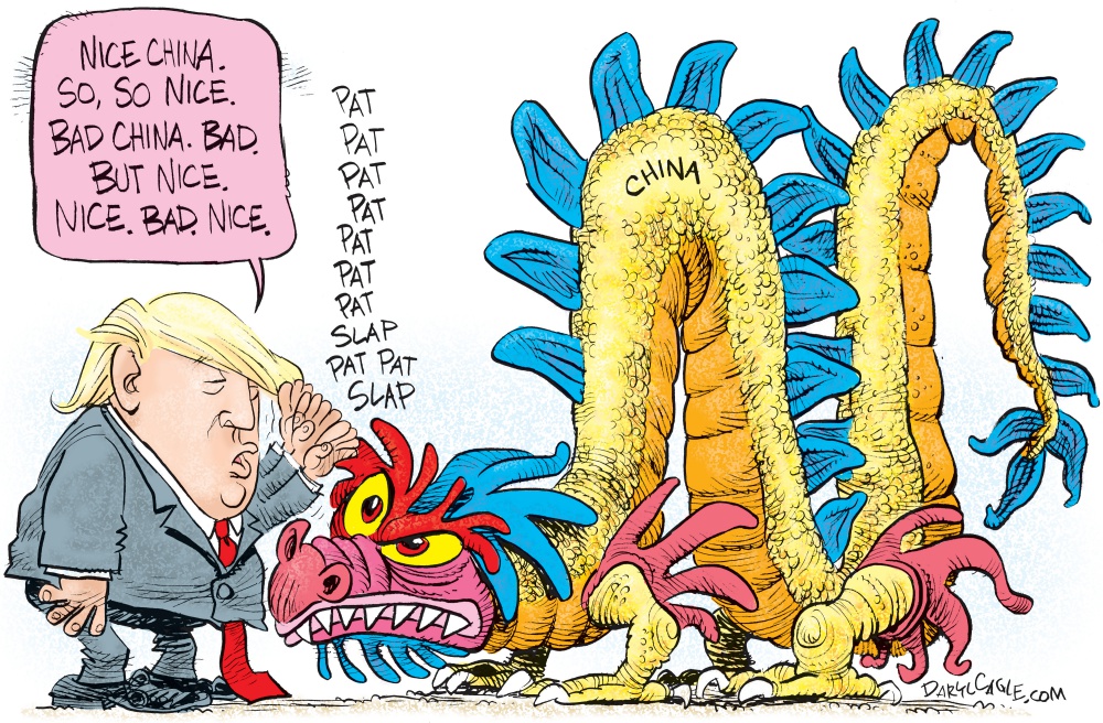 Daryl Cagle: Donald Trump Goes to China, Confronts His Dragons ...