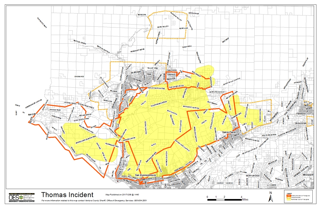 300 Carpinteria-Area Residents Evacuated as Thomas Fire Grows to 96,000 ...