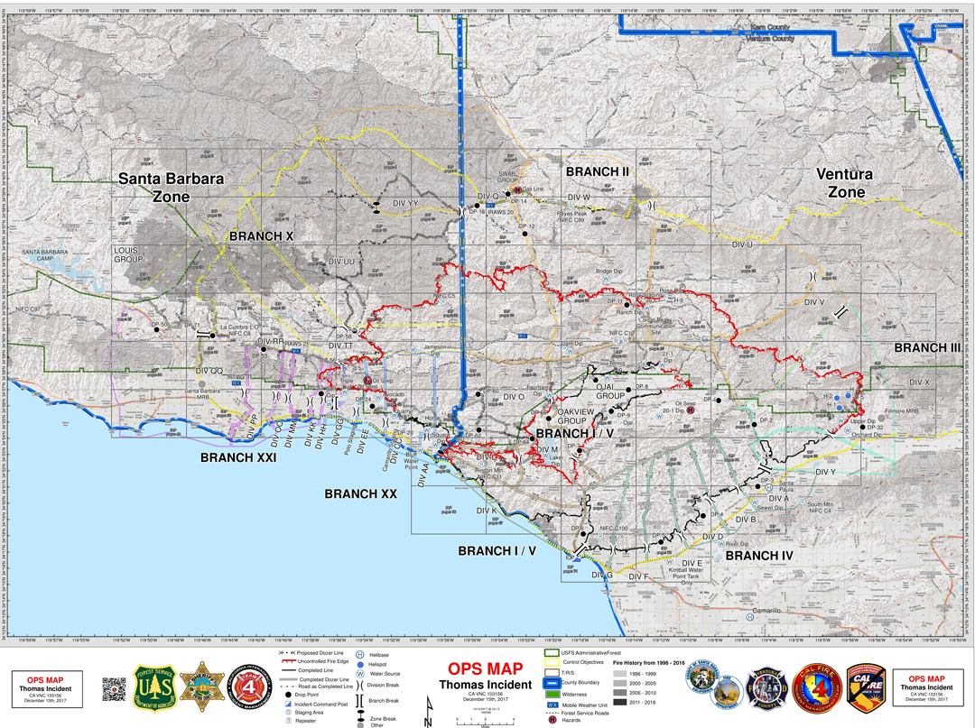 A Guide to Thomas Fire Maps | Local News | Noozhawk