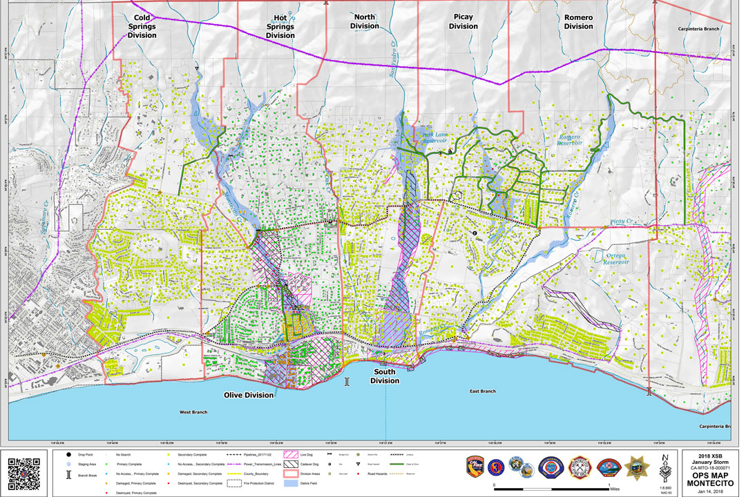 Operations Map Charts Devastation from Montecito Flooding | Local News ...