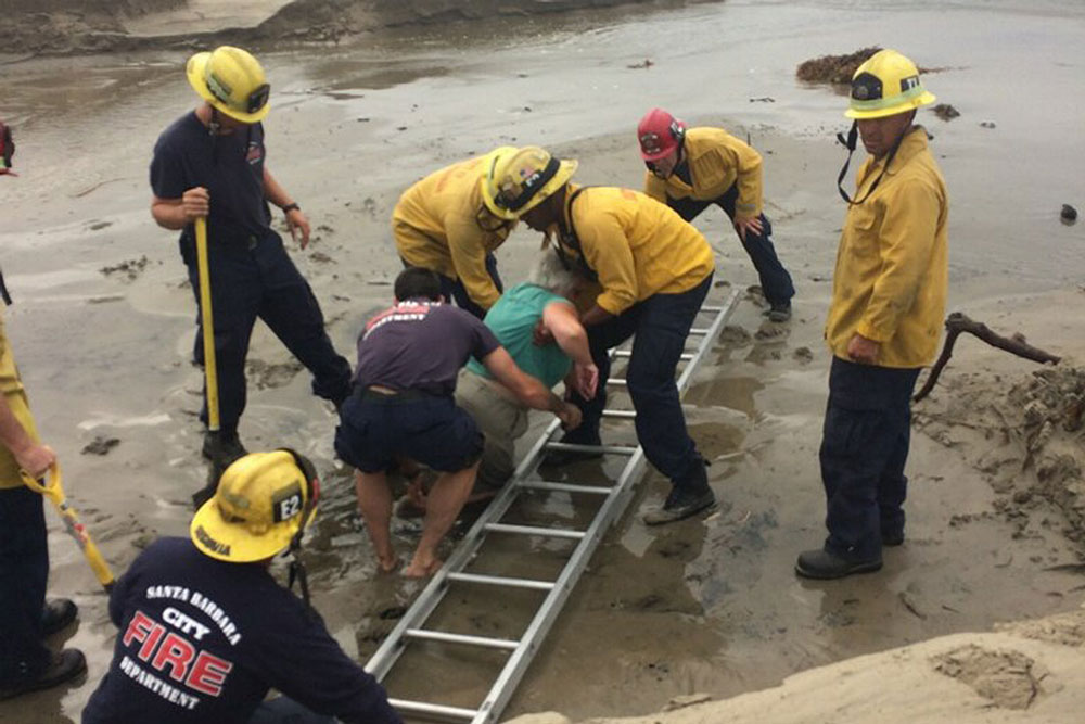 Woman Rescued After Being Trapped in Sand at Santa Barbara Beach ...