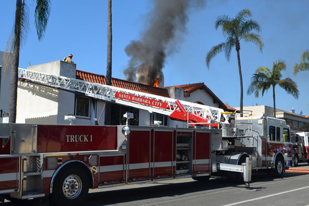 Fire Causes Evacuations, Damage at Downtown Santa Barbara Commercial ...