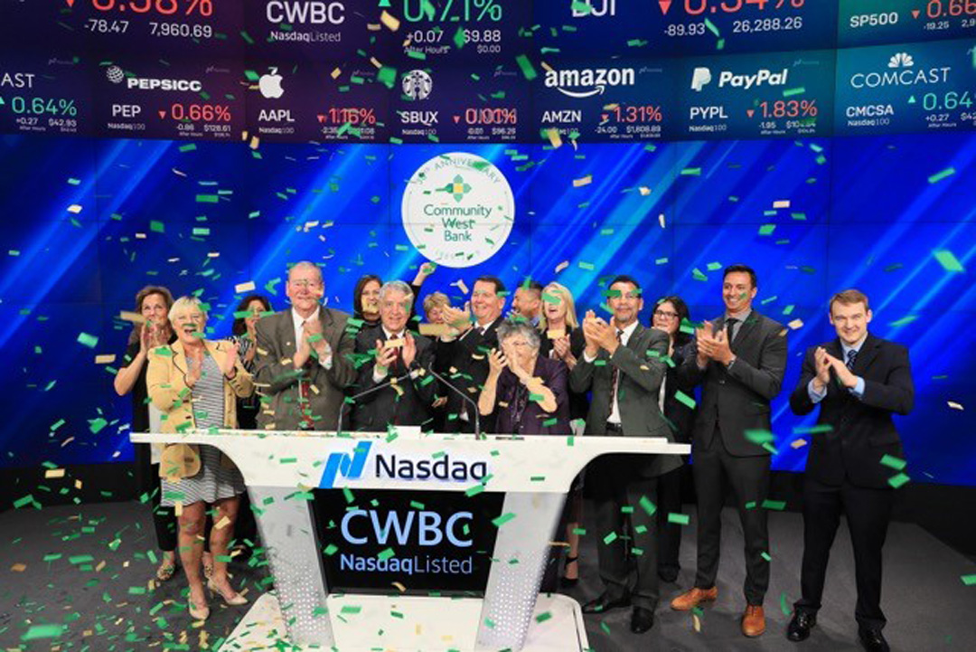 Community West Bank Rings Nasdaq Closing Bell | Business | Noozhawk