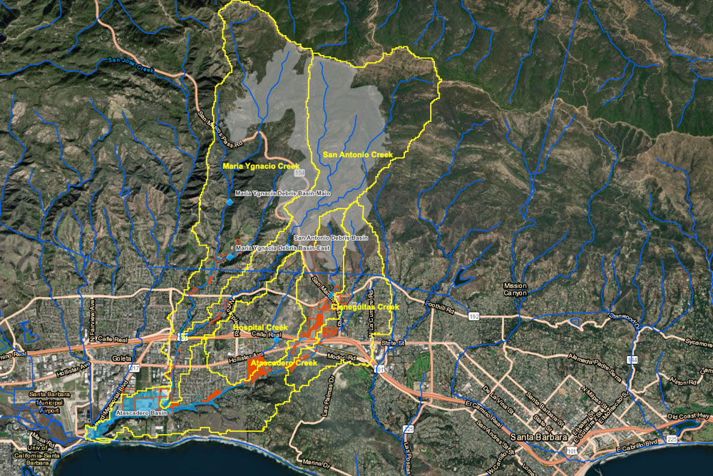 New Map Details Potential Storm Impacts Near Cave Fire Burn Area ...