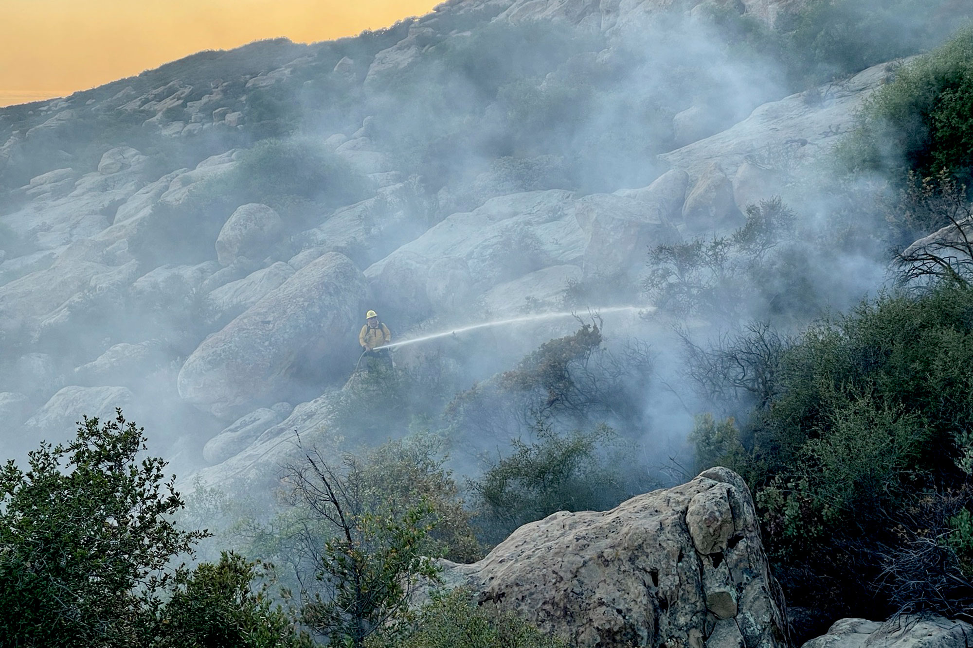 Firefighters Douse Small Vegetation Fire in Mountains Above Goleta ...