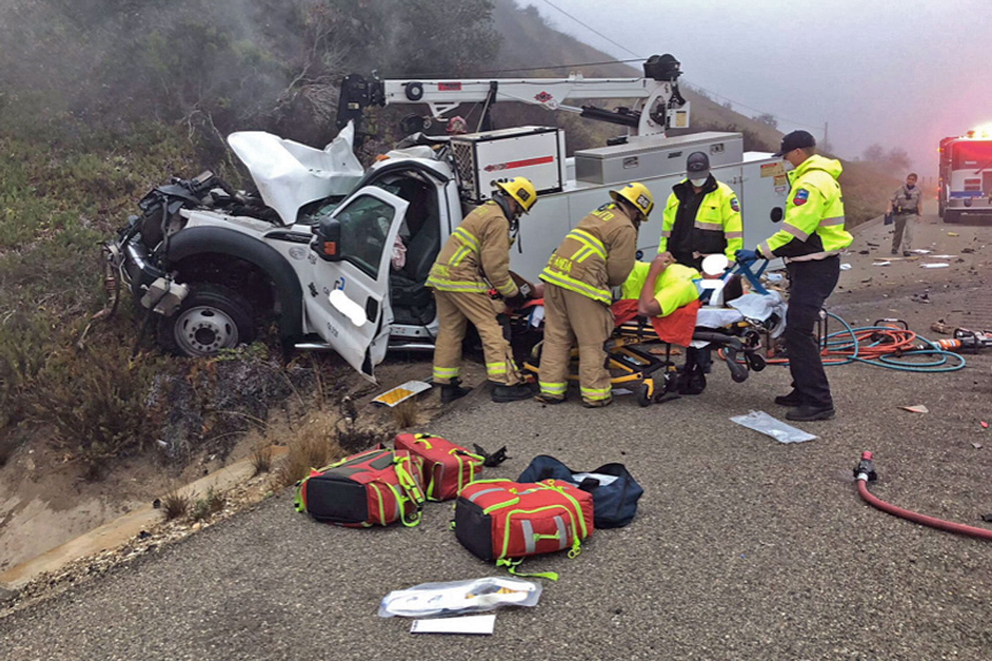 Driver Extricated from Wreckage After Trucks Crash on Highway 101 Near ...