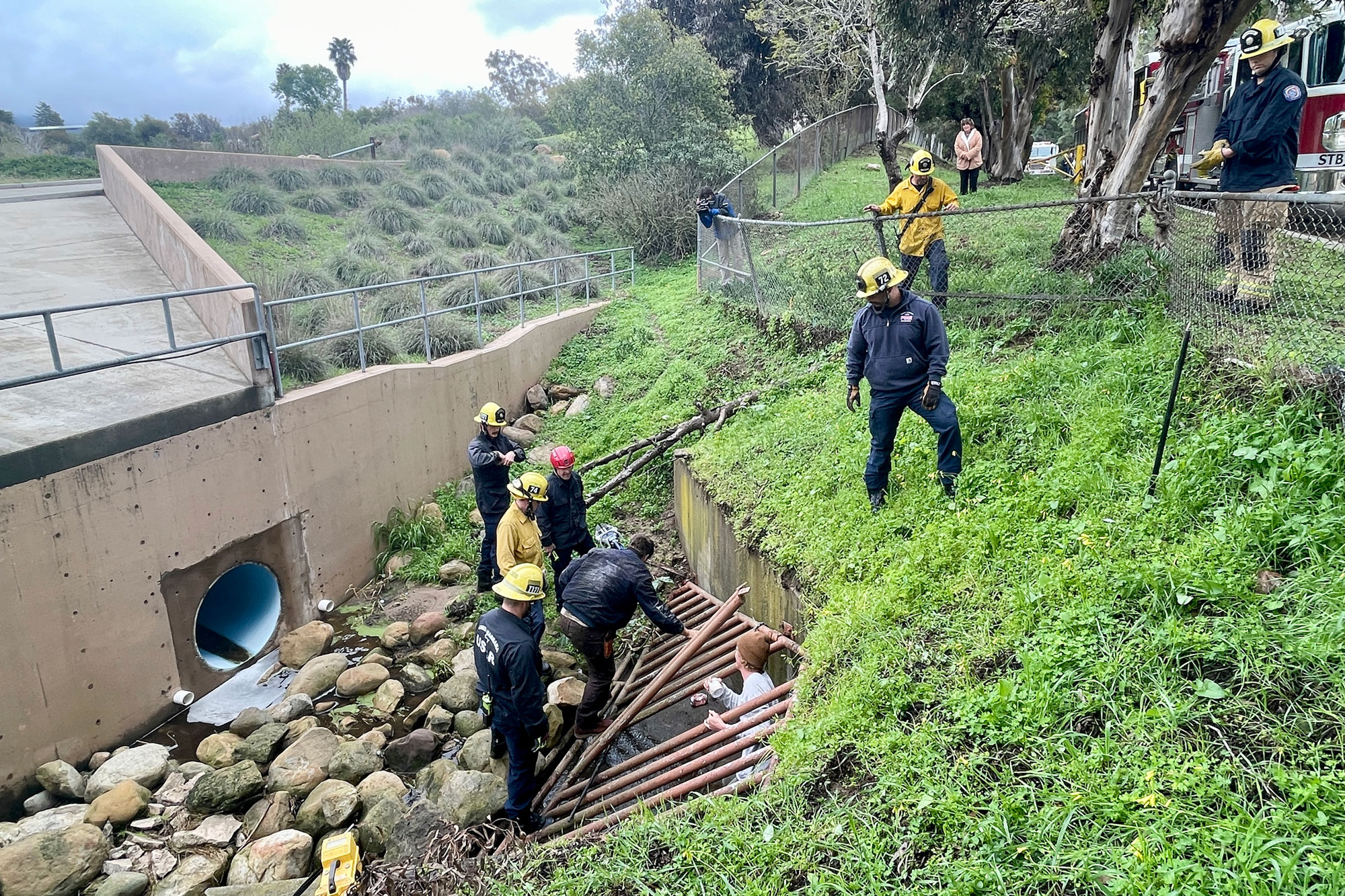 Firefighters Rescue 2 People Trapped in Storm Drain in Santa Barbara ...