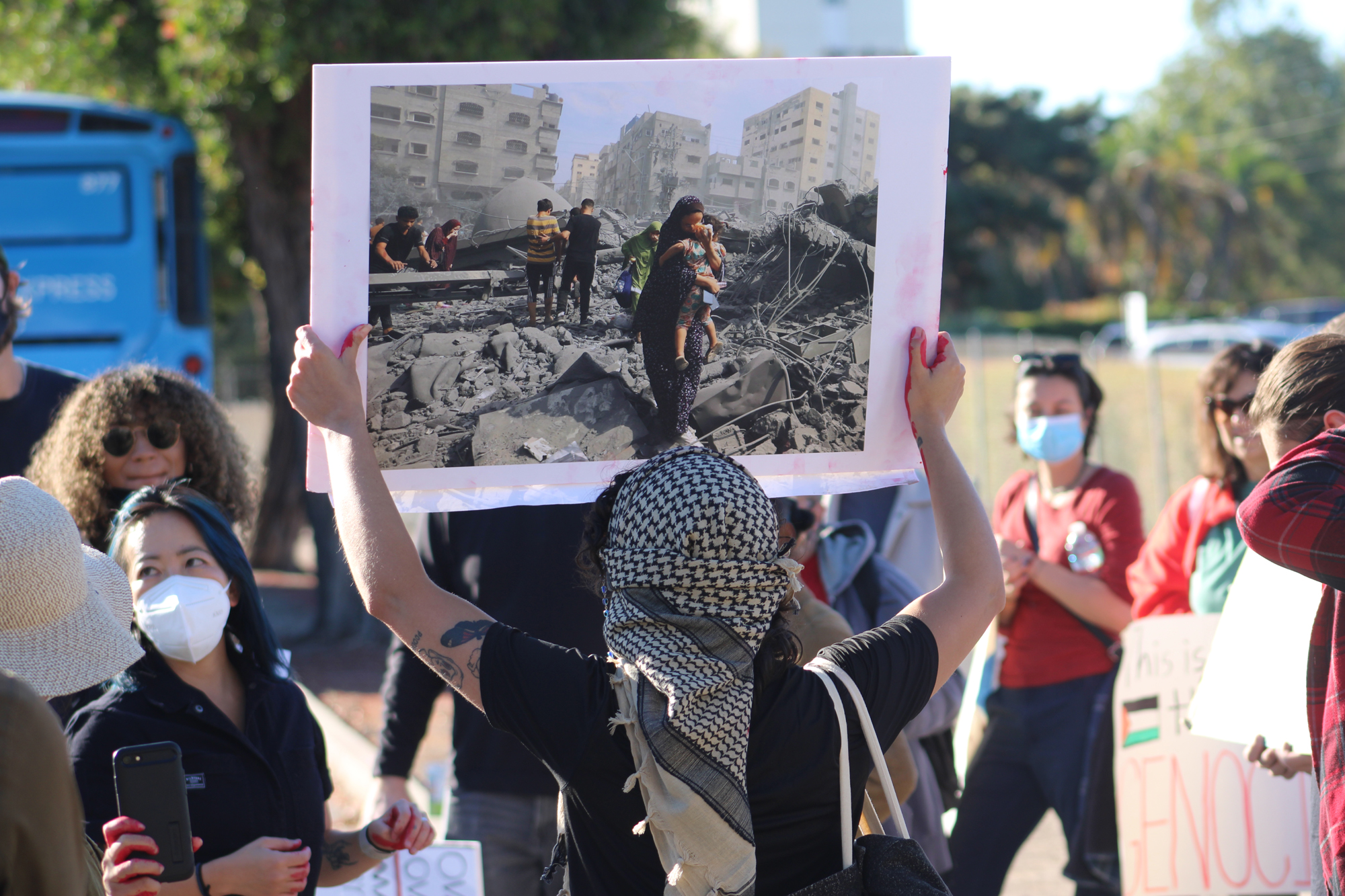 Palestinian Supporters Protest Outside Raytheon in Goleta to Call for ...
