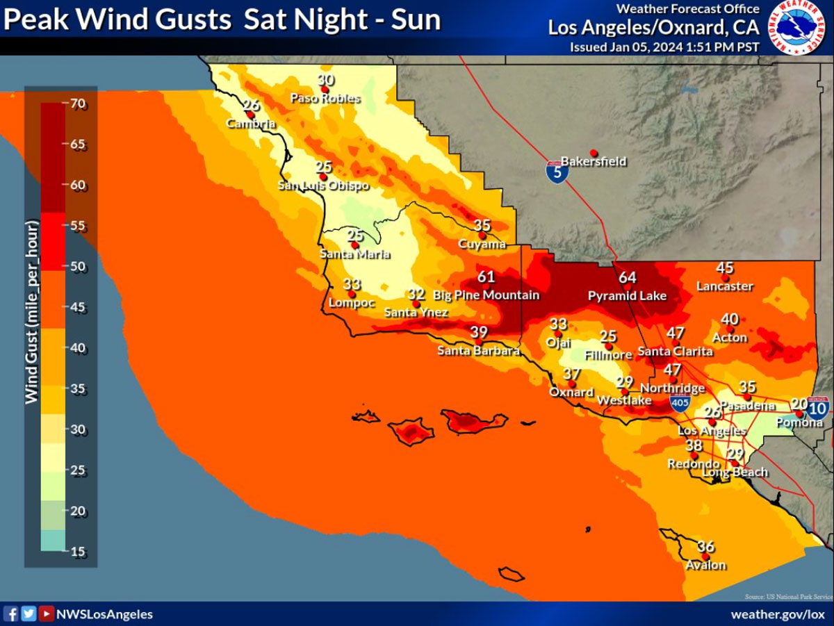 Warning Issued for Gusty Winds Expected to Buffet Santa Barbara County ...