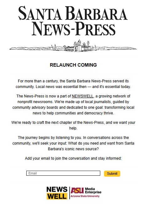 Arizona Nonprofit Plans to Relaunch Santa Barbara News-Press | Local ...