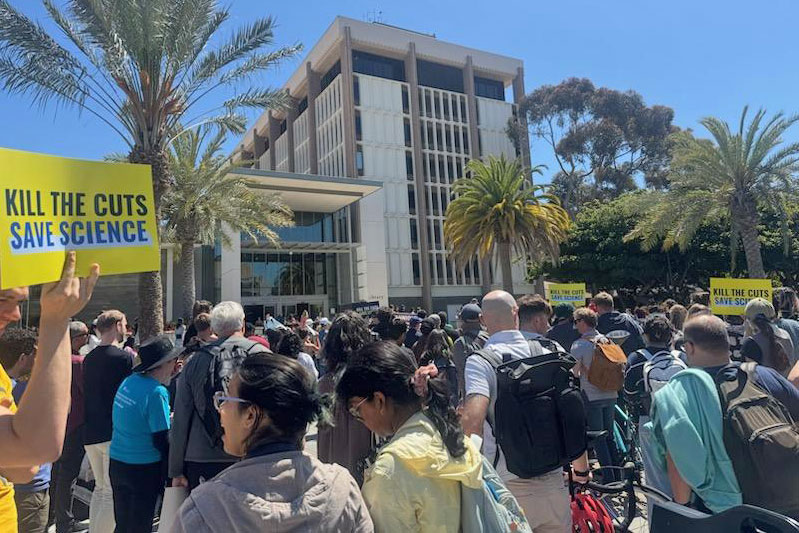 UCSB Students, Workers Rally Against Funding Cuts to Scientific ...