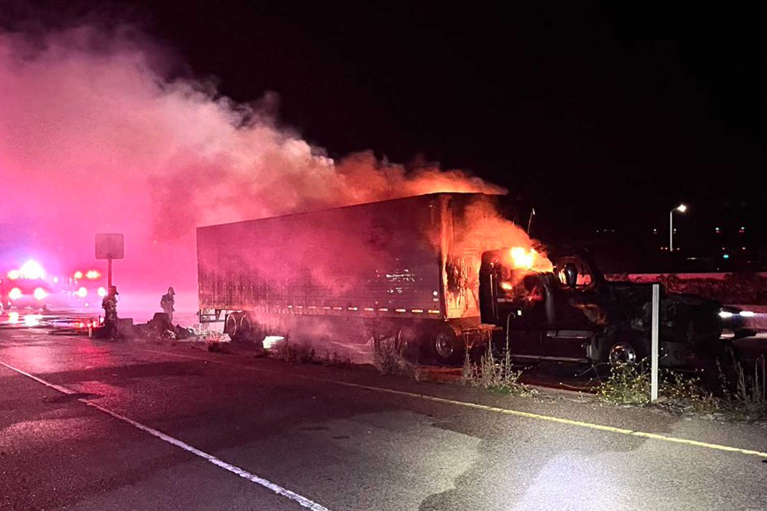 Most Lanes Reopened After Semi Truck Fire on Highway 101 in Carpinteria ...
